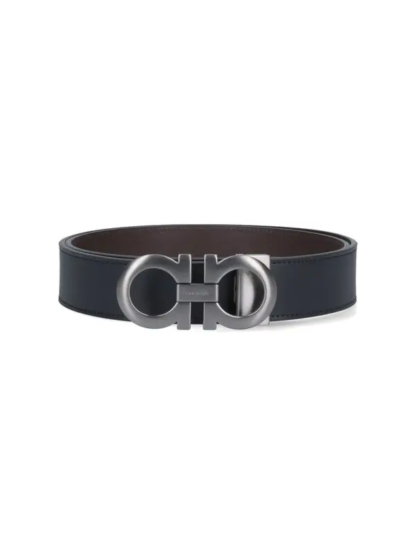 FERRAGAMO Leather Belt With Interlocking Buckle