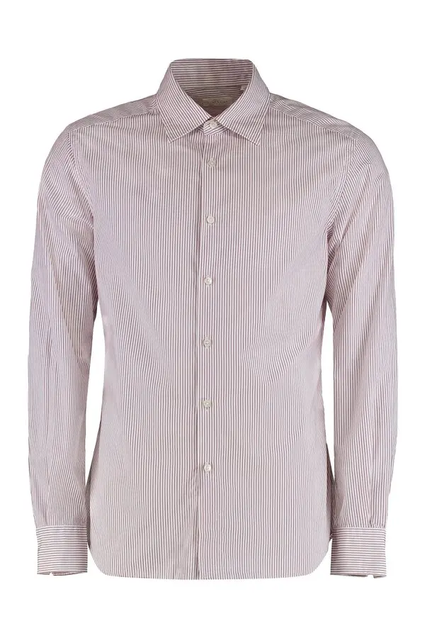 SLOWEAR Striped Long-sleeve Cotton Shirt