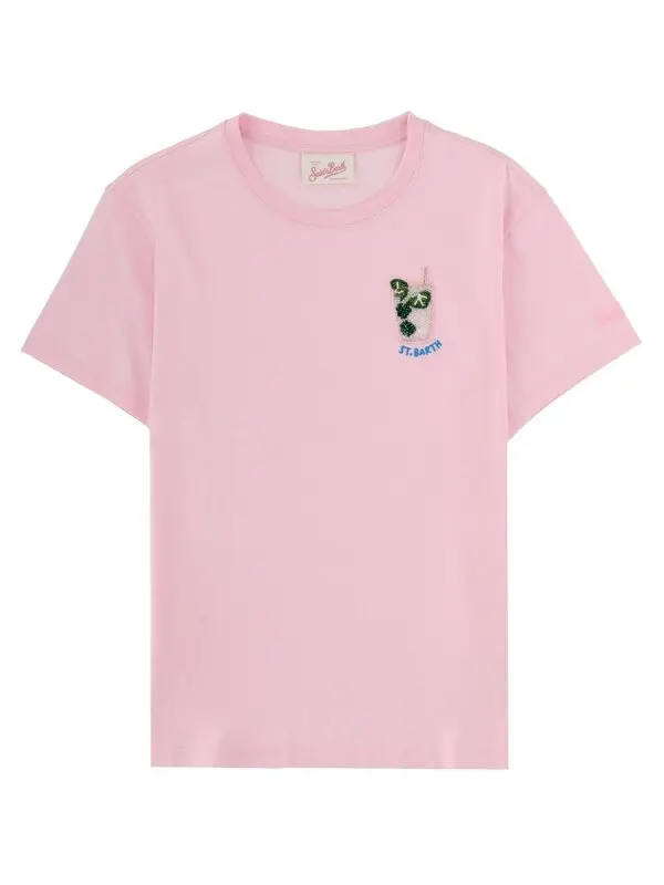 MC2 SAINT BARTH Graphic Cotton T-shirt - Pink