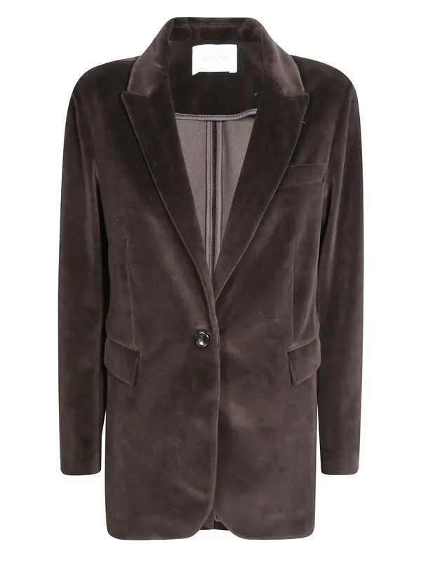 CIRCOLO 1901 Smooth Velvet Blazer - Marrone