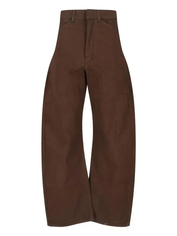 LEMAIRE High-waist Wide-leg Cotton Trousers