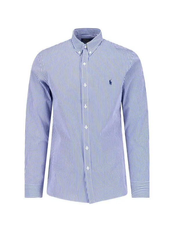 Polo Ralph Lauren Striped Button-down Dress Shirt - Blue