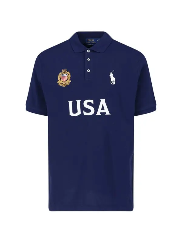 Polo Ralph Lauren Embroidered Cotton Polo Shirt - Blue