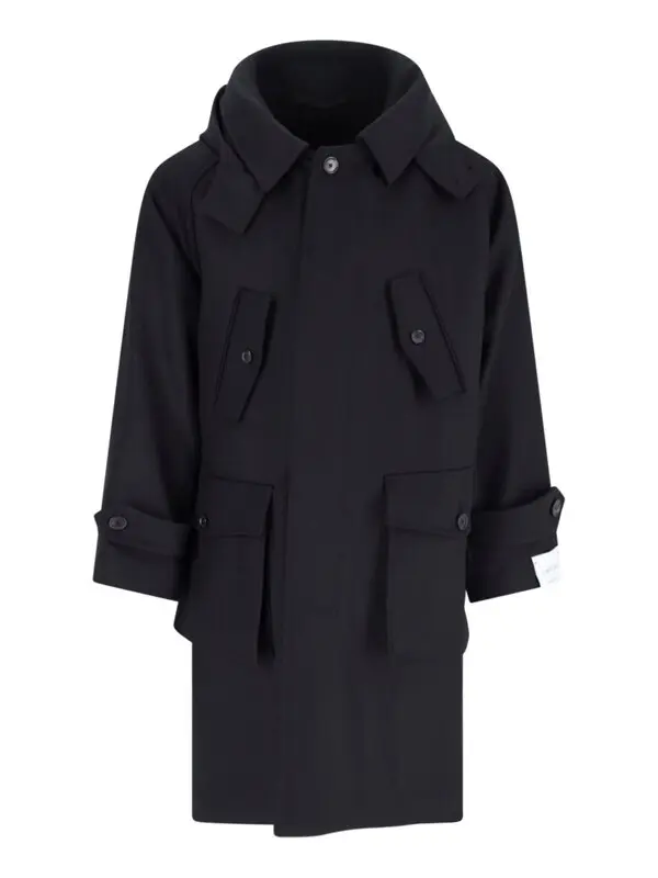 Caruso Hooded Mid-length Tailored Overcoat