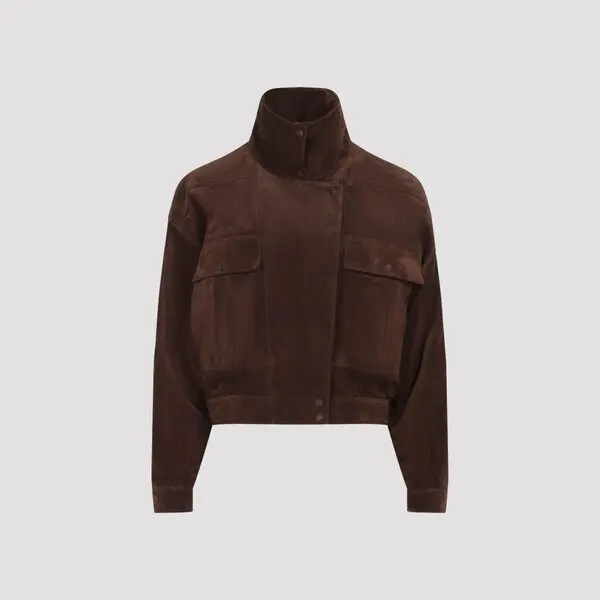 Saint Laurent Boxy Leather Blouson Bomber Jacket