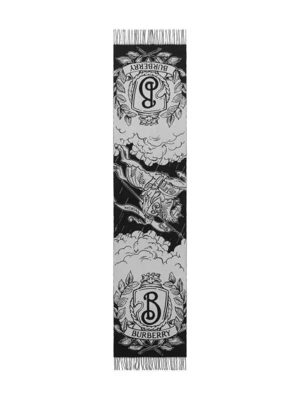 Burberry Graphic Wool-blend Scarf - Black