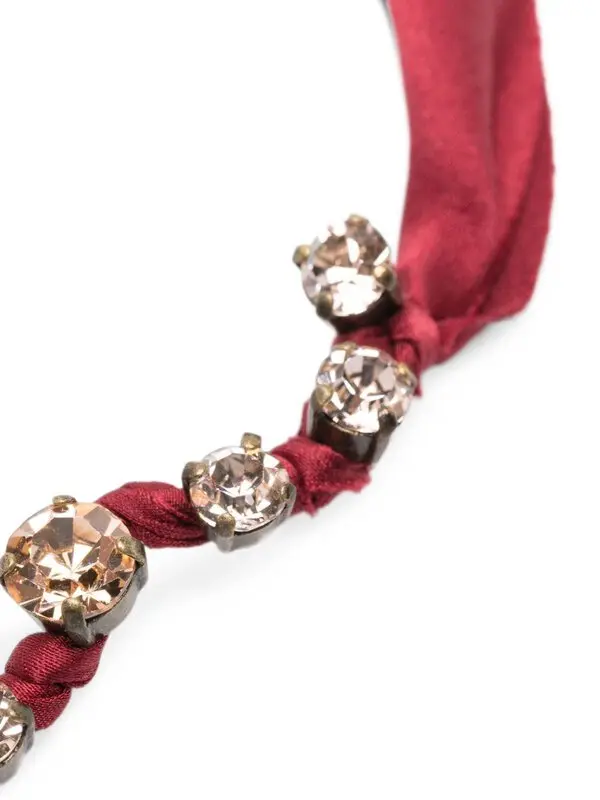 FORTE_FORTE Silk Choker With Embellished Crystals