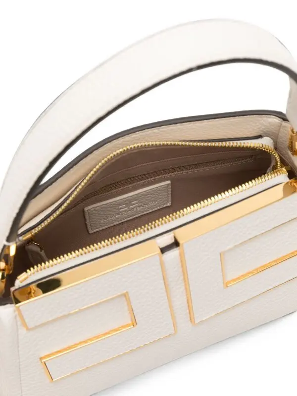 Elisabetta Franchi Faux Leather Handheld Bag - White