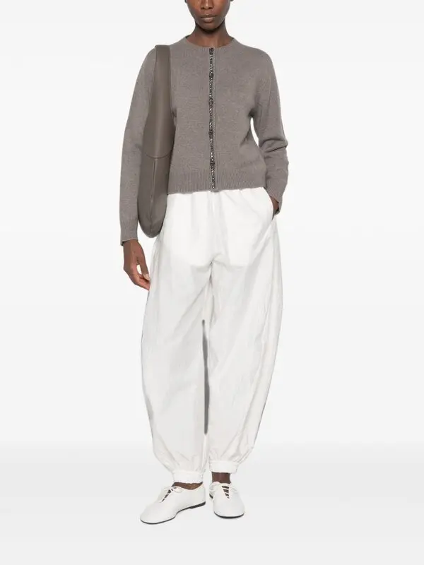 Fabiana Filippi Embellished Wool Cardigan - Brown