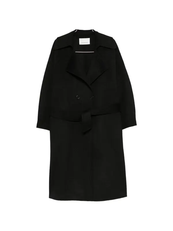 THE FRANKIE SHOP Issen Wool Blend Long Coat - Black