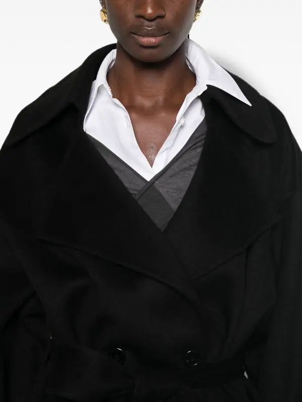 THE FRANKIE SHOP Issen Wool Blend Long Coat - Black