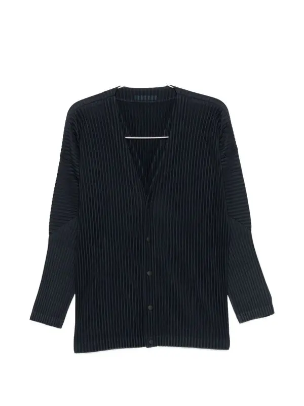 Issey Miyake Pleated Cardigan - Blue