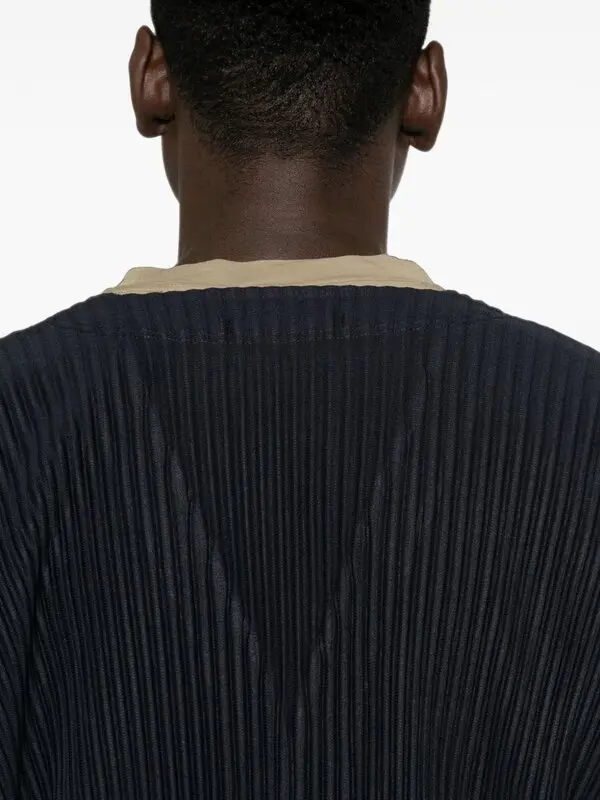 Issey Miyake Pleated Cardigan - Blue