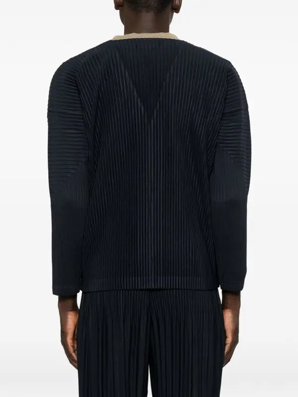 Issey Miyake Pleated Cardigan - Blue