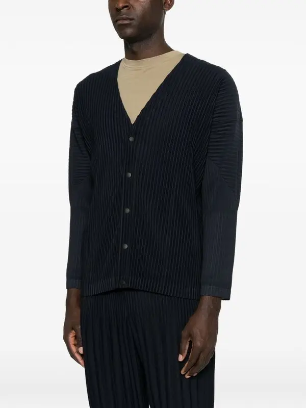 Issey Miyake Pleated Cardigan - Blue