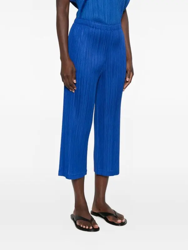 Issey Miyake Pleated Wide-leg Cropped Trousers