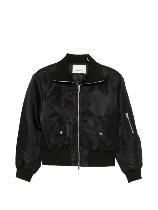 THE FRANKIE SHOP Storm Cropped Bomber Jacket - Black