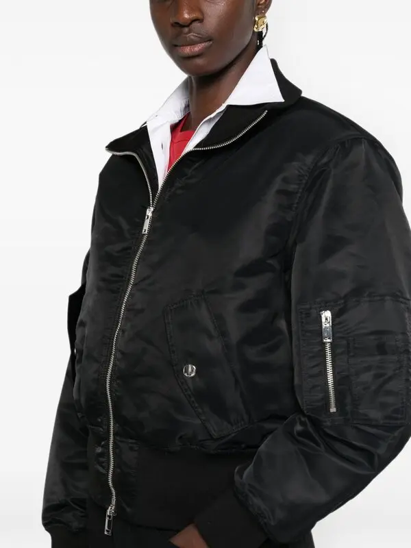 THE FRANKIE SHOP Storm Cropped Bomber Jacket - Black