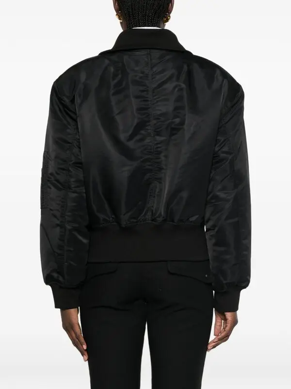 THE FRANKIE SHOP Storm Cropped Bomber Jacket - Black