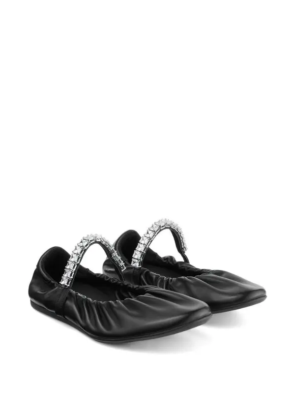 JIMMY CHOO Jade Embellished Ballet Flats - Black