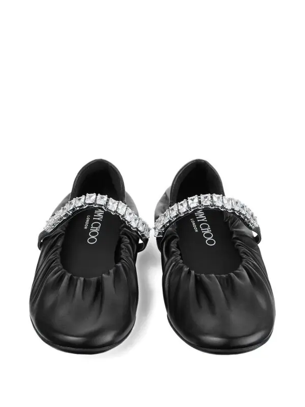 JIMMY CHOO Jade Embellished Ballet Flats - Black