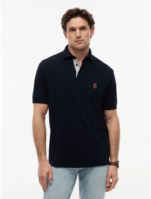 Tommy Hilfiger Classic Fit Crest Logo Polo - Navy