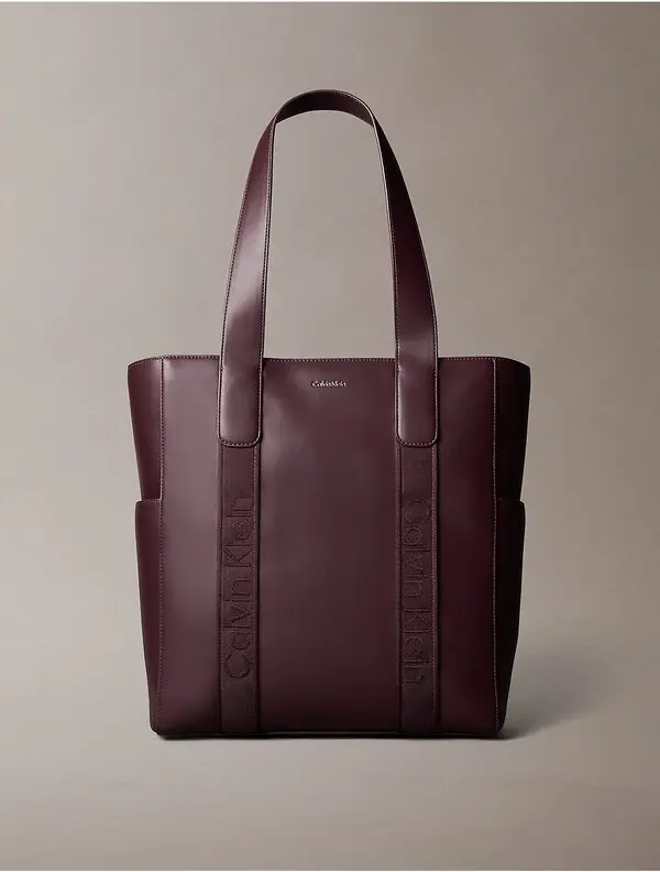 Calvin Klein Webbing Strap Tote Bag - Fudge