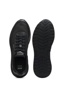 BOSS Monogram Sneakers With Leather Trim