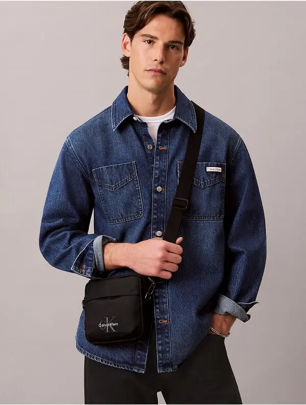 Calvin Klein Nylon Monologo Crossbody Bag