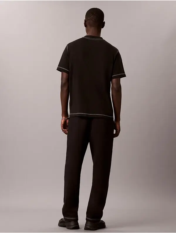 Calvin Klein Stitch Arch Logo Graphic Sweatpants - Black