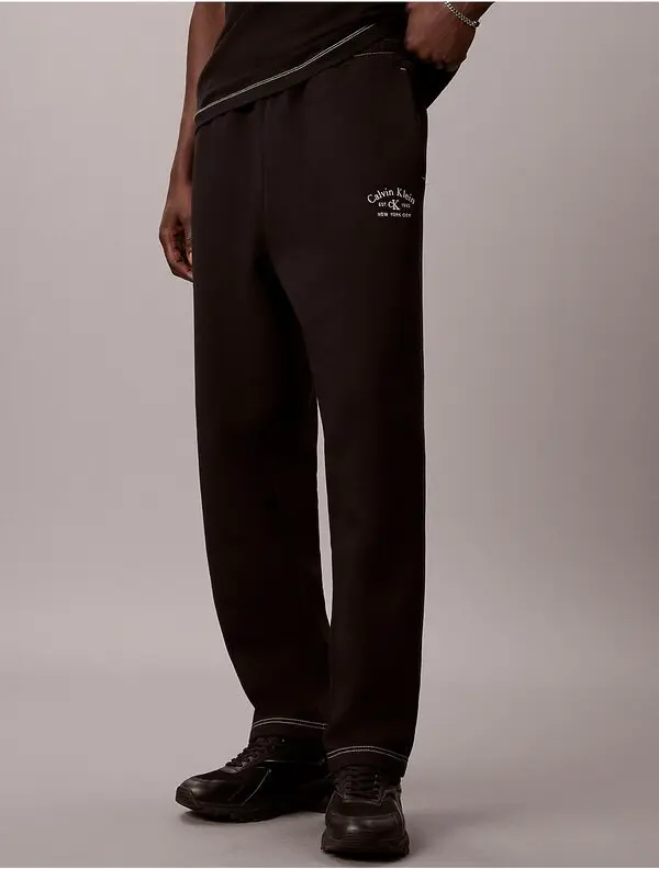 Calvin Klein Stitch Arch Logo Graphic Sweatpants - Black