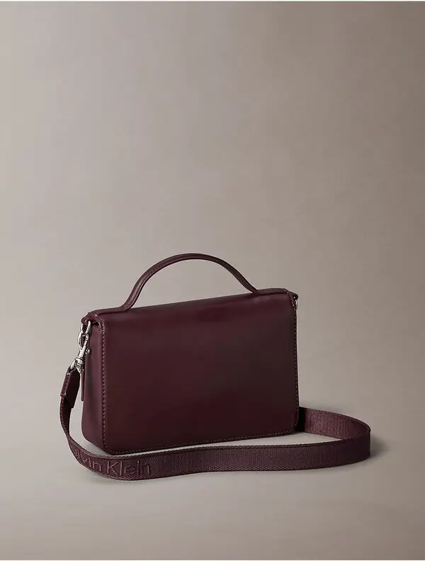 Calvin Klein Signature Logo Strap Flap Phone Crossbody - Fudge