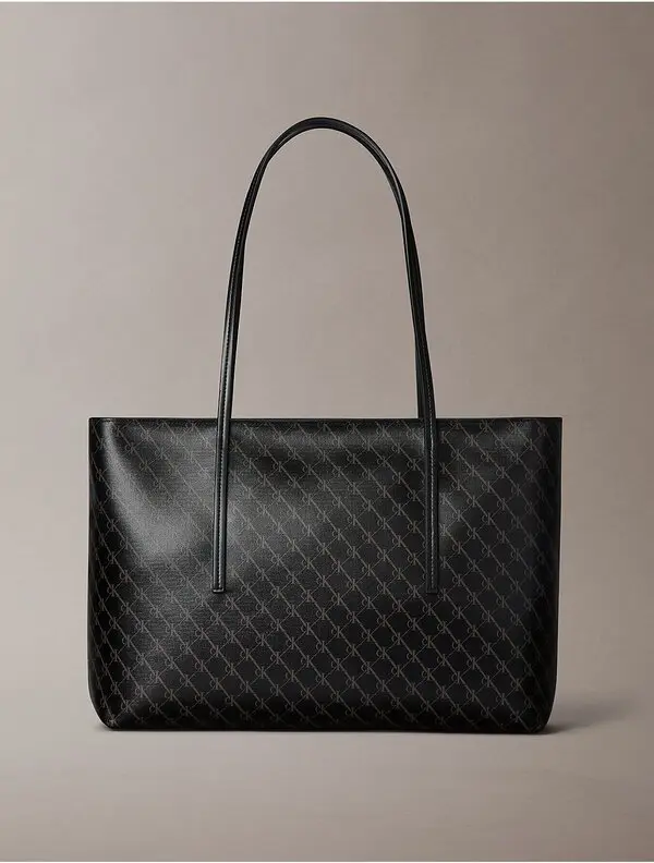 Calvin Klein Coated Monogram Zip Tote Bag