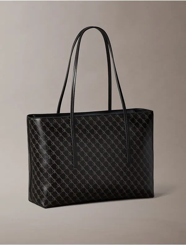 Calvin Klein Coated Monogram Zip Tote Bag