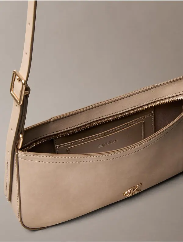 Calvin Klein Sueded Minimal Monogram Shoulder Bag
