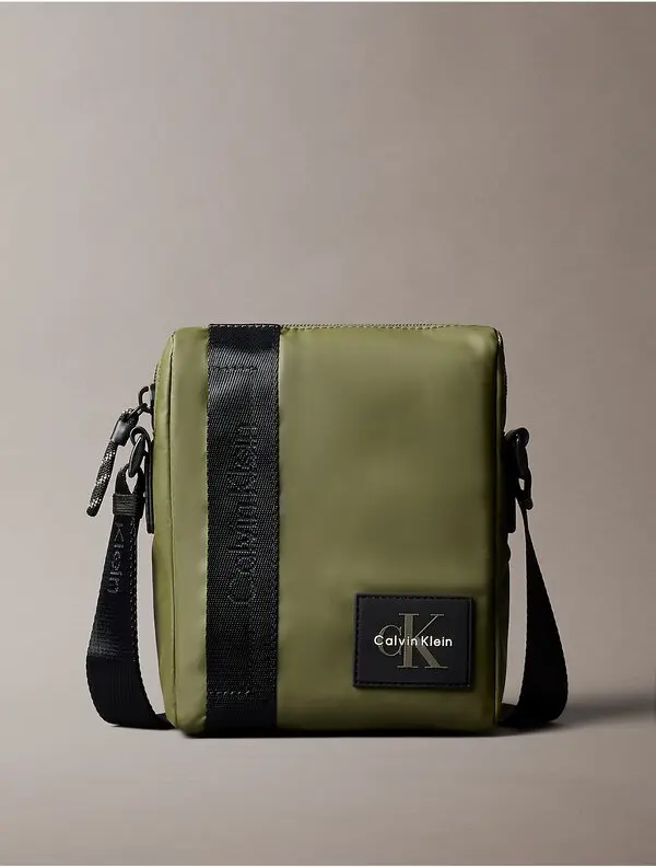Calvin Klein Monologo Patch Reporter Bag - Olive Night