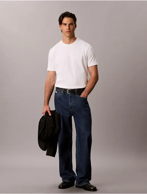 Calvin Klein Varsity Logo Interlock Tee - Bright White