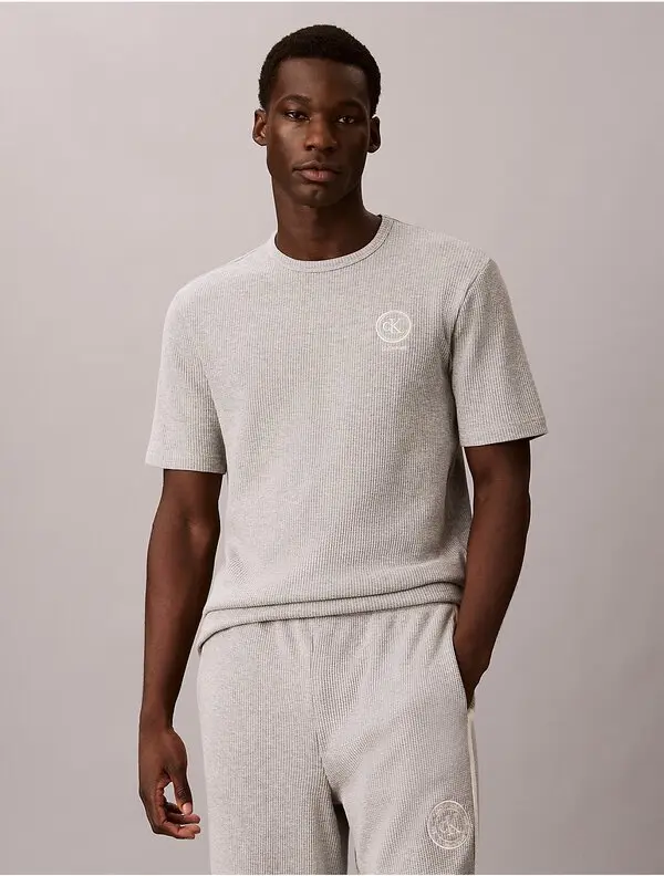 Calvin Klein Brushed Waffle Sleep Tee - Grey Heather
