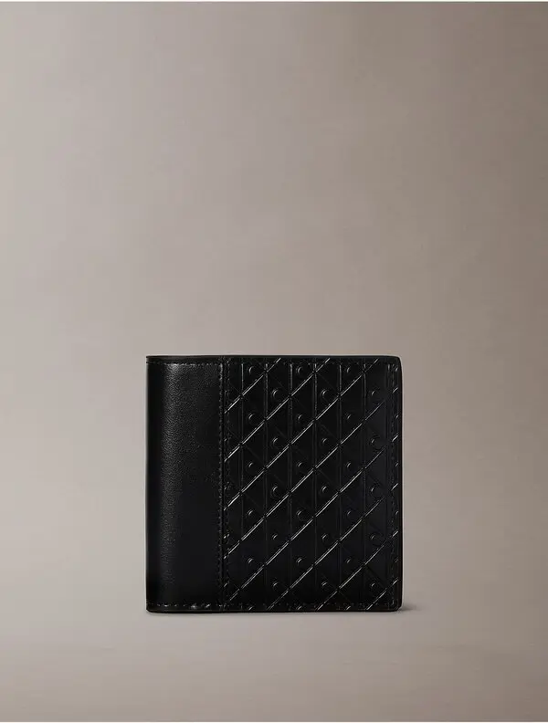 Calvin Klein Allover Emblem Logo Trifold Wallet With Coin Pouch