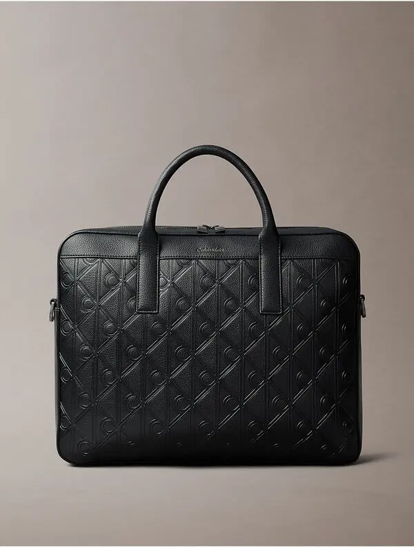 Calvin Klein Debossed Allover Emblem Logo Commuter Bag