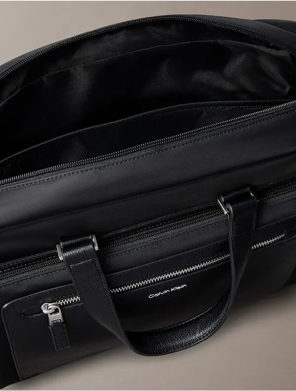 Calvin Klein Raised Logo Slim Commuter Bag