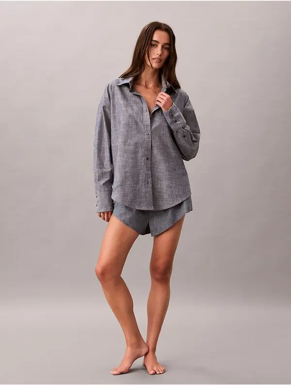 Calvin Klein Chambray Button-down Sleep Shirt