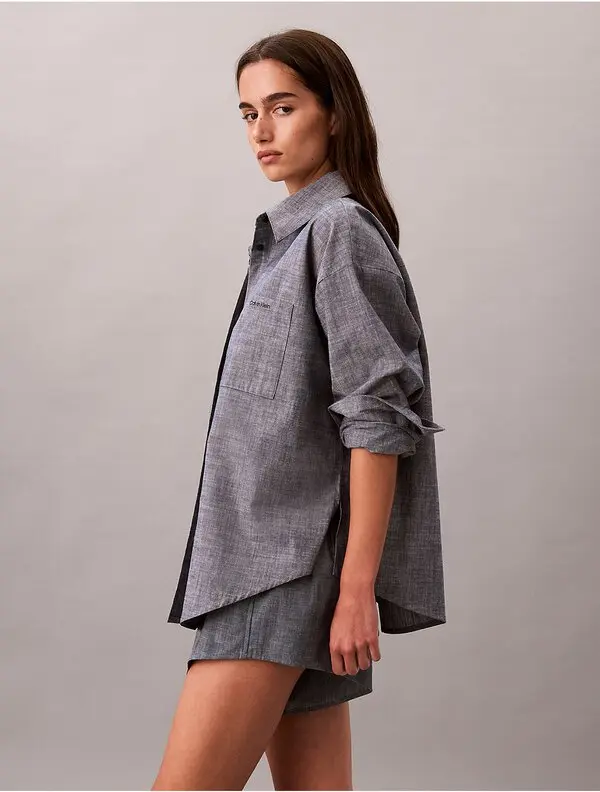 Calvin Klein Chambray Button-down Sleep Shirt