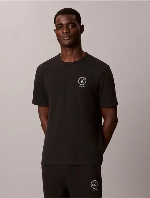 Calvin Klein Brushed Waffle Sleep Joggers - Black