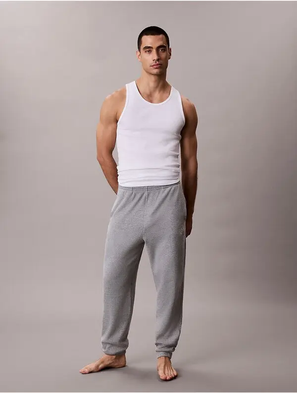 Calvin Klein Brushed Waffle Sleep Joggers - Grey Heather