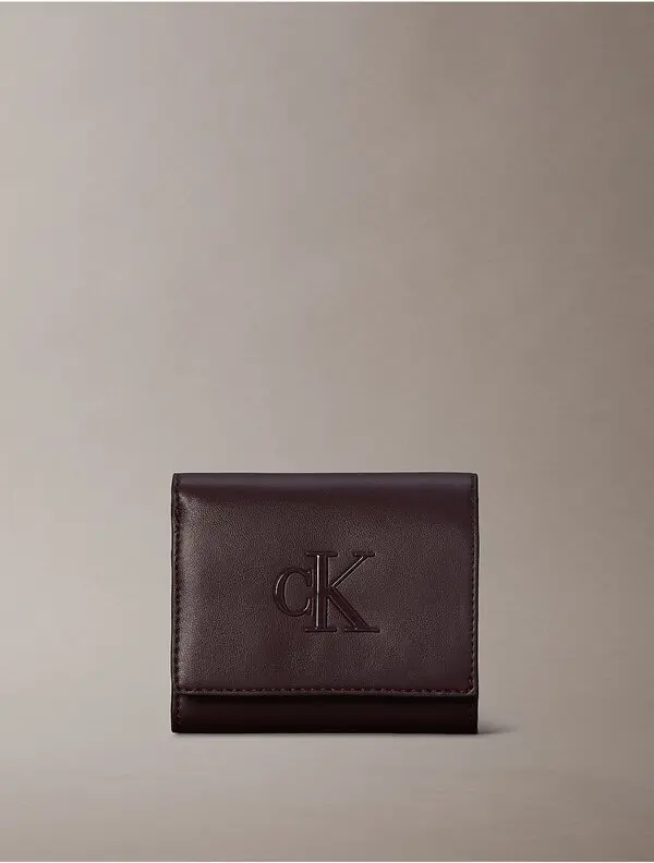 Calvin Klein Embossed Monogram Bifold Wallet - Fudge