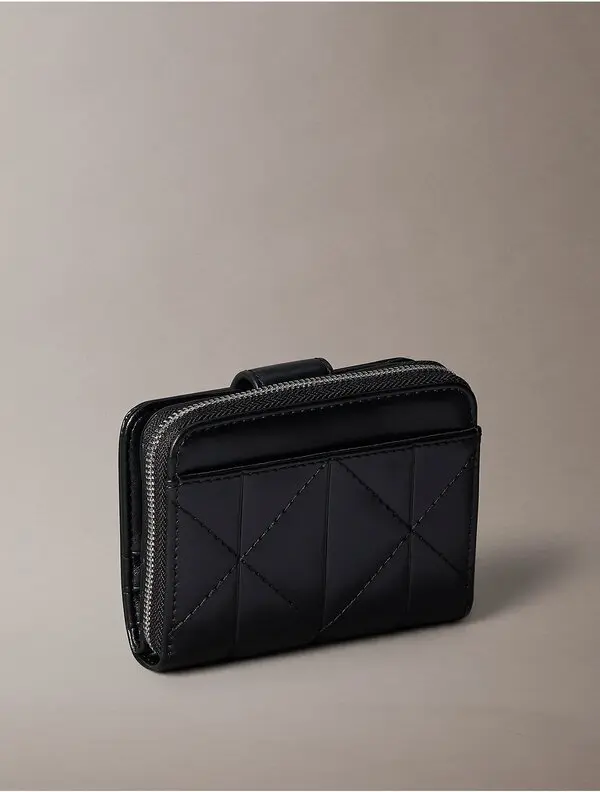Calvin Klein Quilted Emblem Flap Zip Wallet