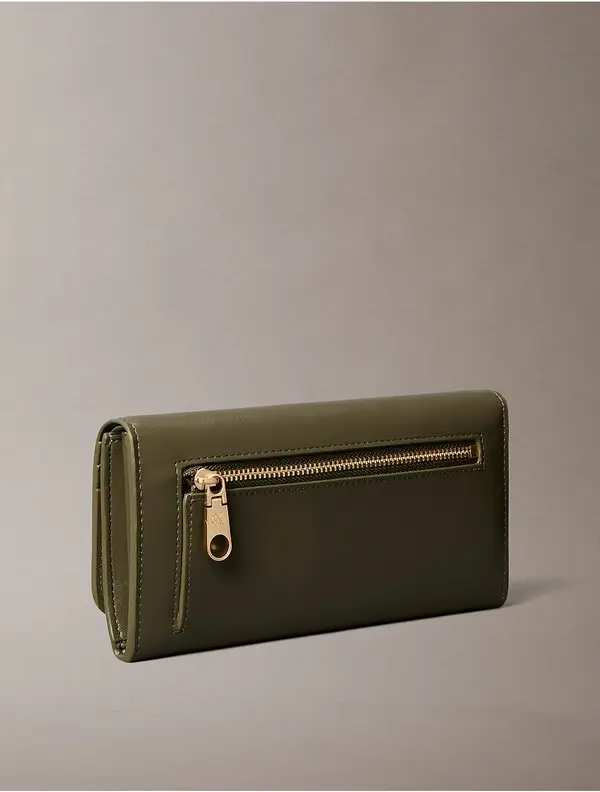 Calvin Klein Monogram Hardware Long Wallet - Olive Night