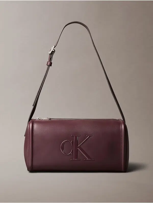 Calvin Klein Bold Monogram Slouchy Shoulder Bag - Fudge