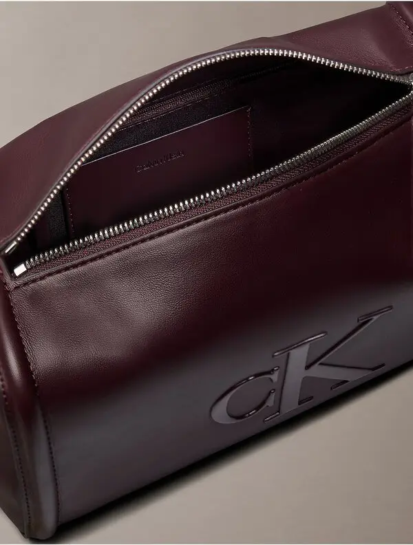 Calvin Klein Bold Monogram Slouchy Shoulder Bag - Fudge